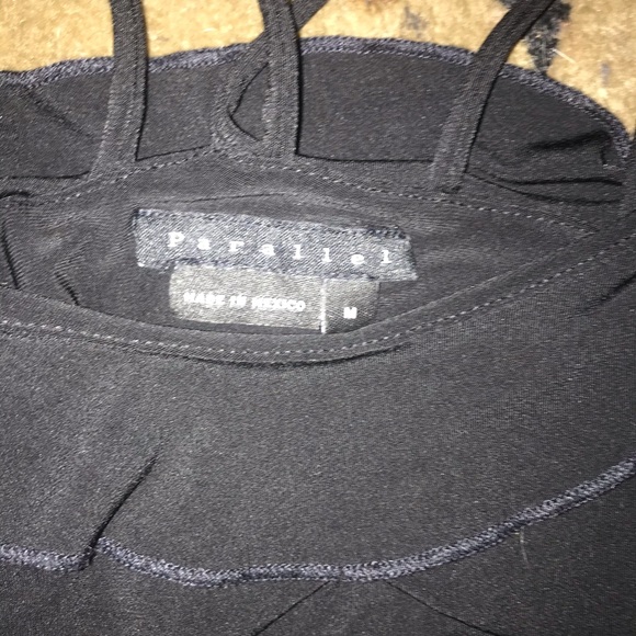 parallel | Tops | Black Spaghetti String Shirt Size Medium | Poshmark